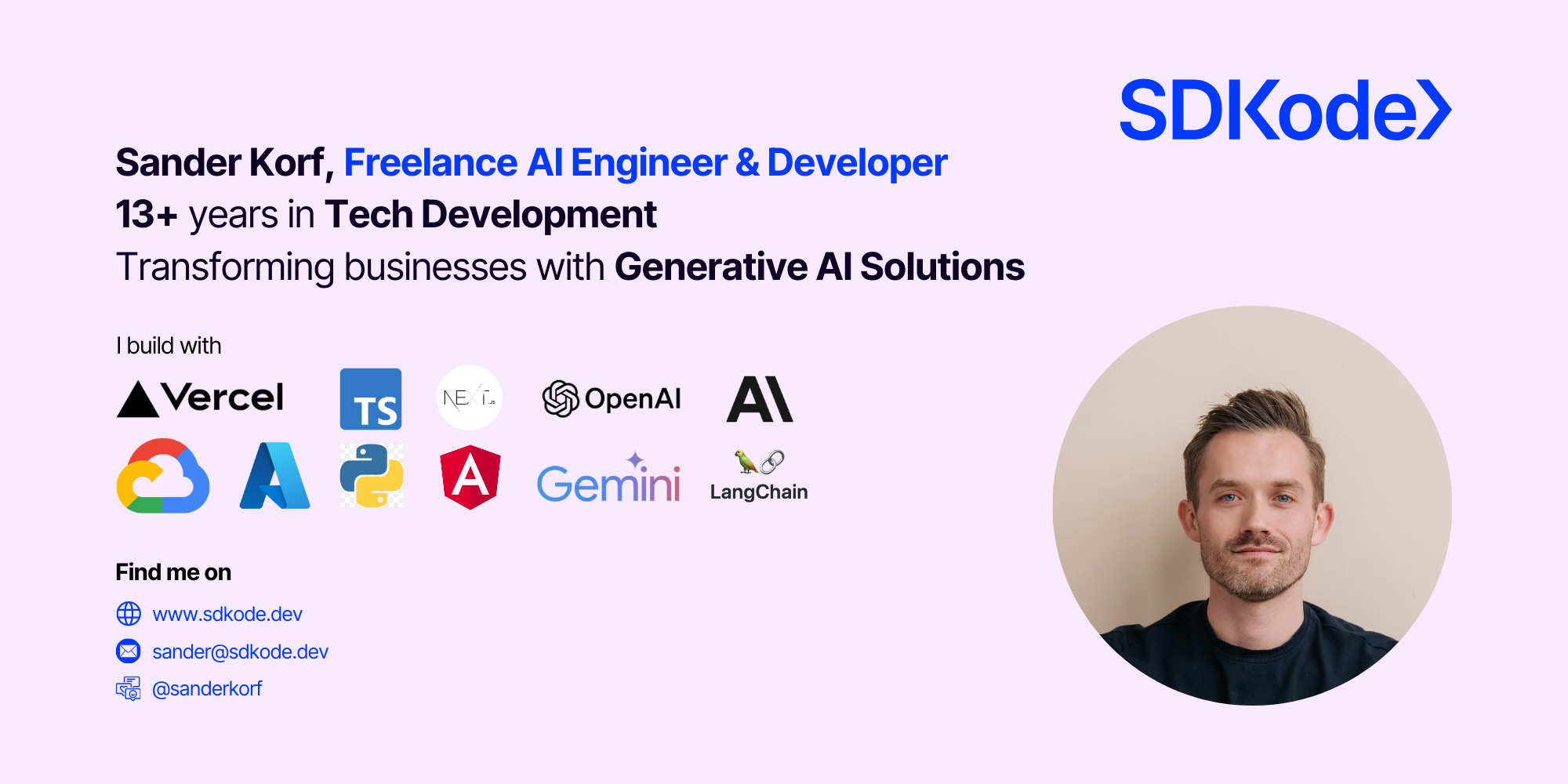 Sander Korf - Freelance AI Engineer & Full Stack Developer